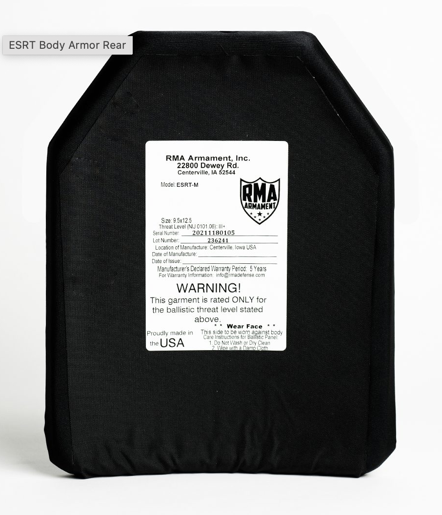 RMA Defense – ESRT Ultra Thin Body Armor Plates – Defeats AK & AR ...